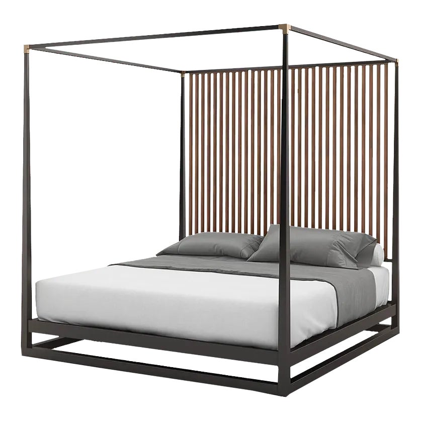 Queen Size Modern Canopy Bed | Chairish
