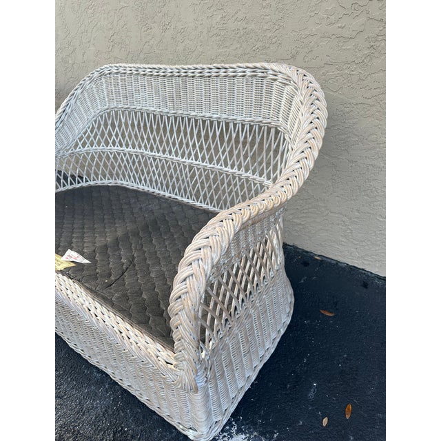 1980s Henry Link Wicker Sofa, Chair with Cushions & Coffee Table, 3 ...