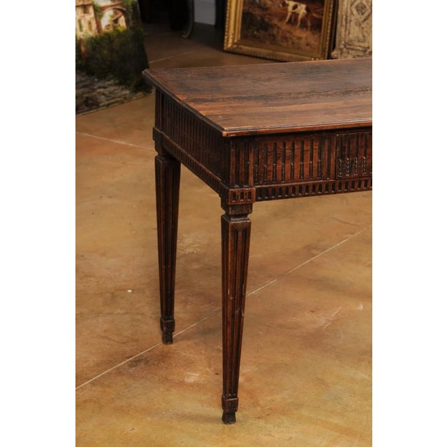 French Louis XVI Period 18th Century Walnut Desk with Carved Fluted ...