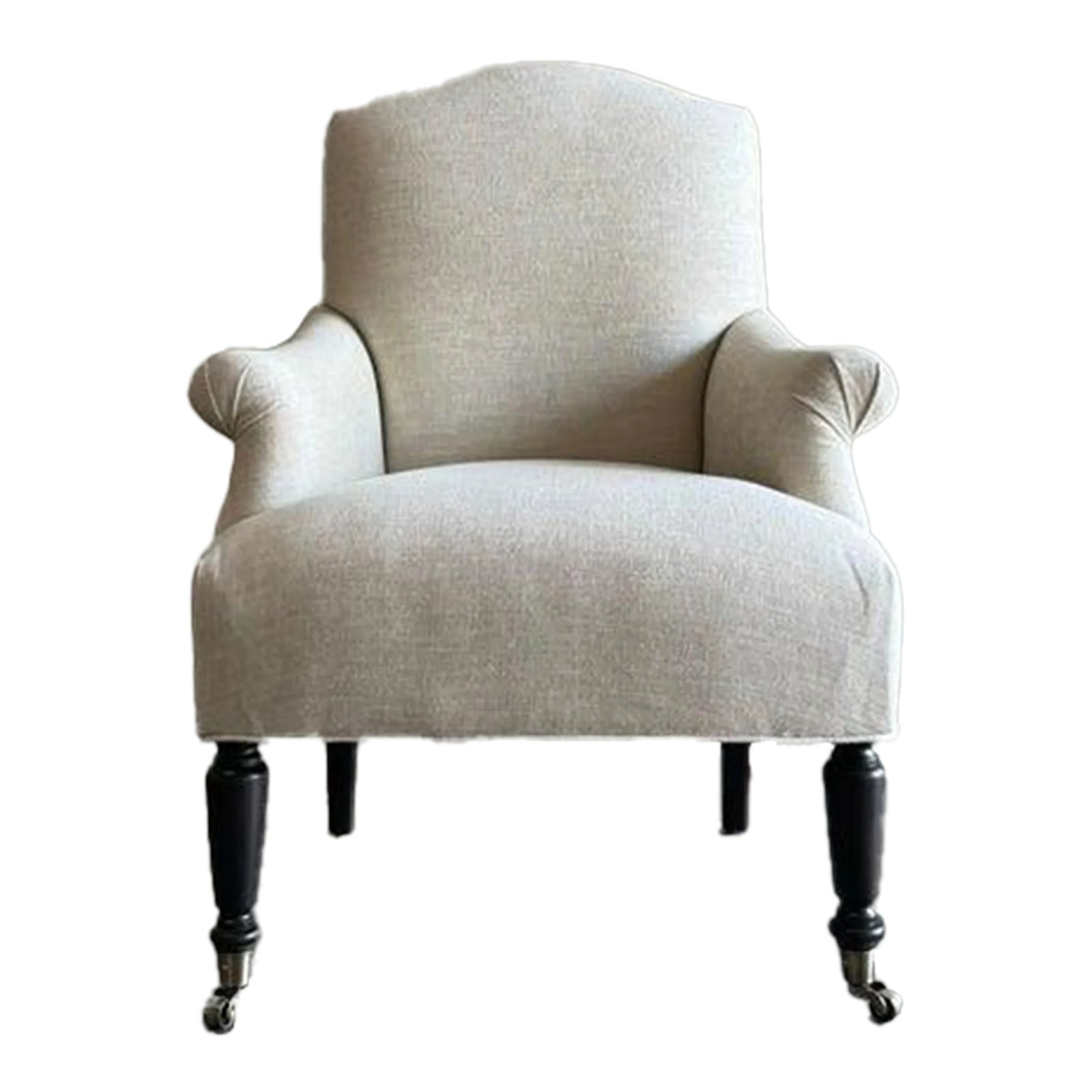 Linen Arm Chair | Chairish