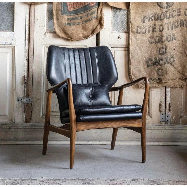 Scandinavian leather armchair store
