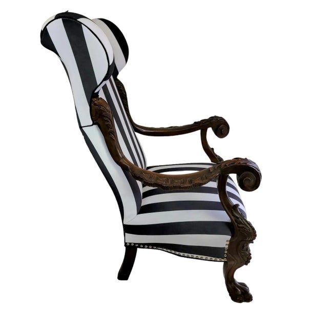 1860s Rococo Revival Wingback Chair | Chairish