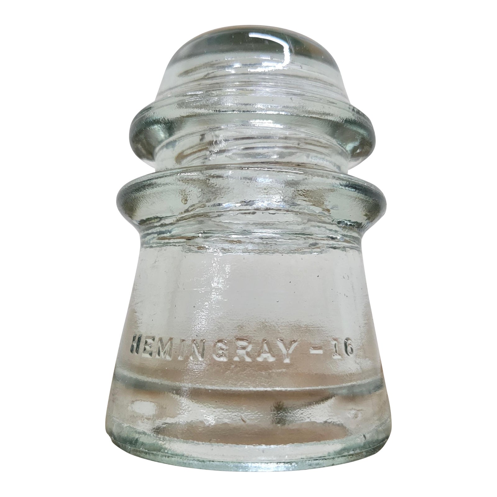 Vintage Hemingray 16 Clear Glass Insulator | Chairish