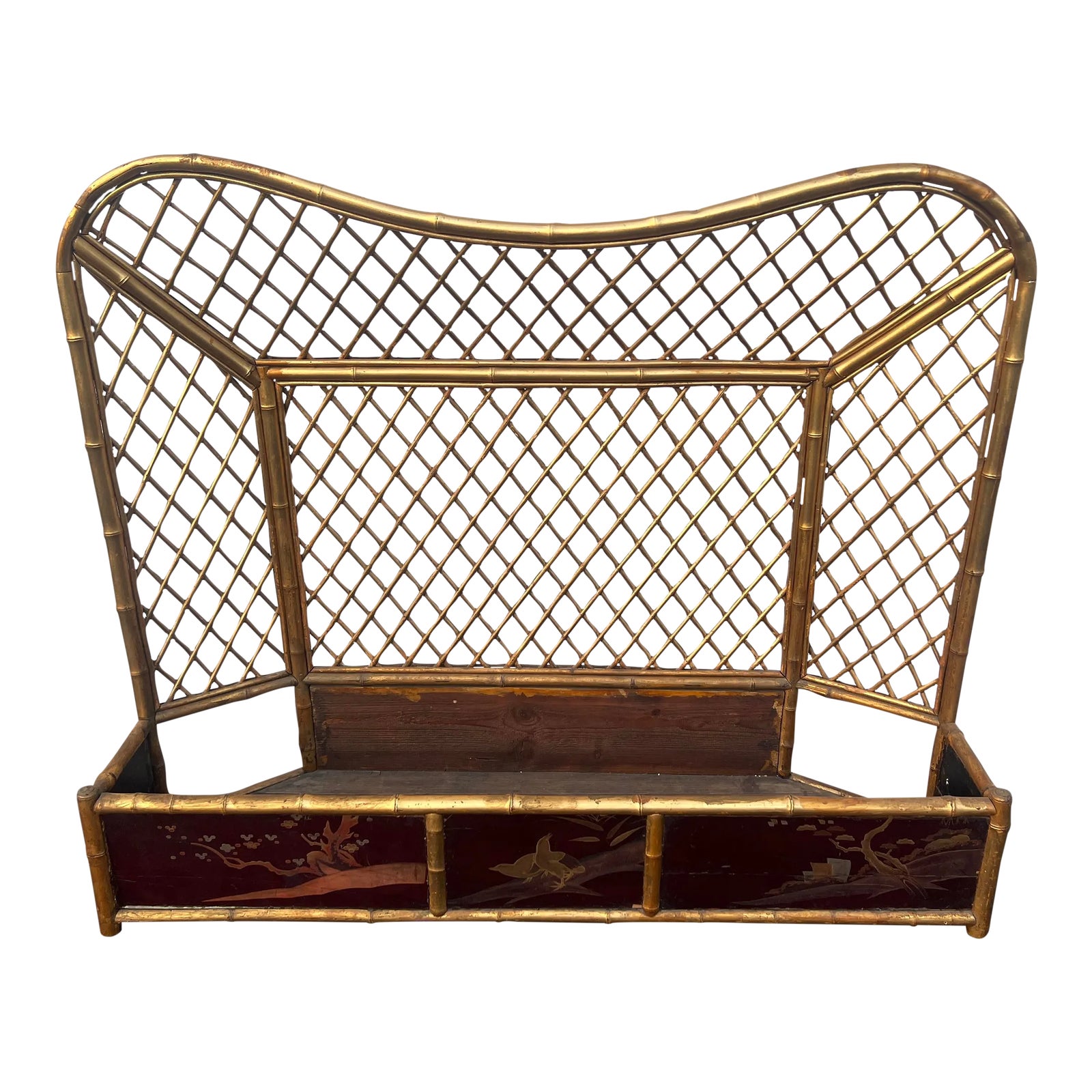 Fine & Unusual 19th Century Chinoiserie Decorated Gilt Bamboo Fire ...