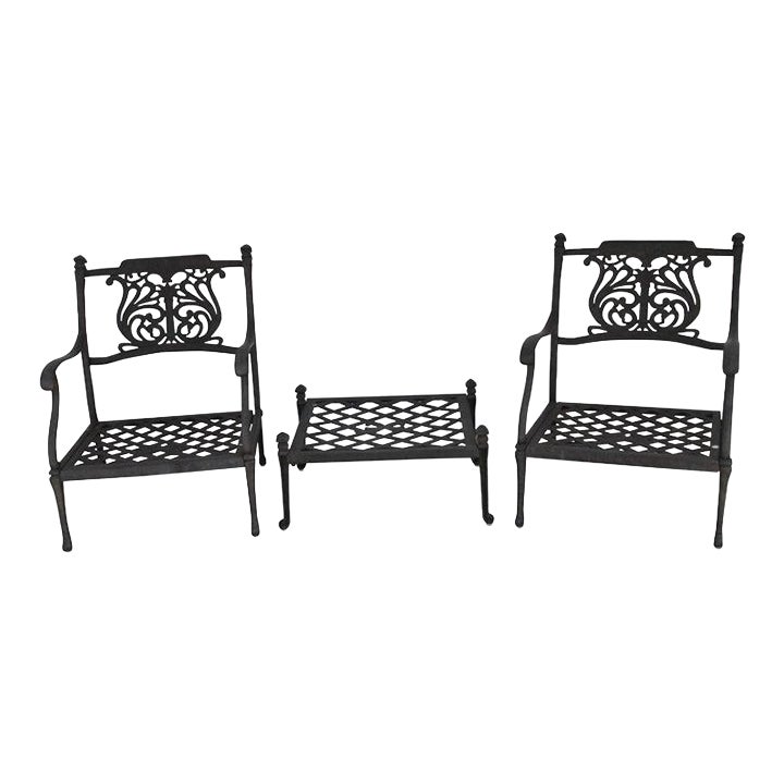 Naples Aged Bronze Aluminum Outdoor Patio Set by Fortunoff, 3 Pieces ...