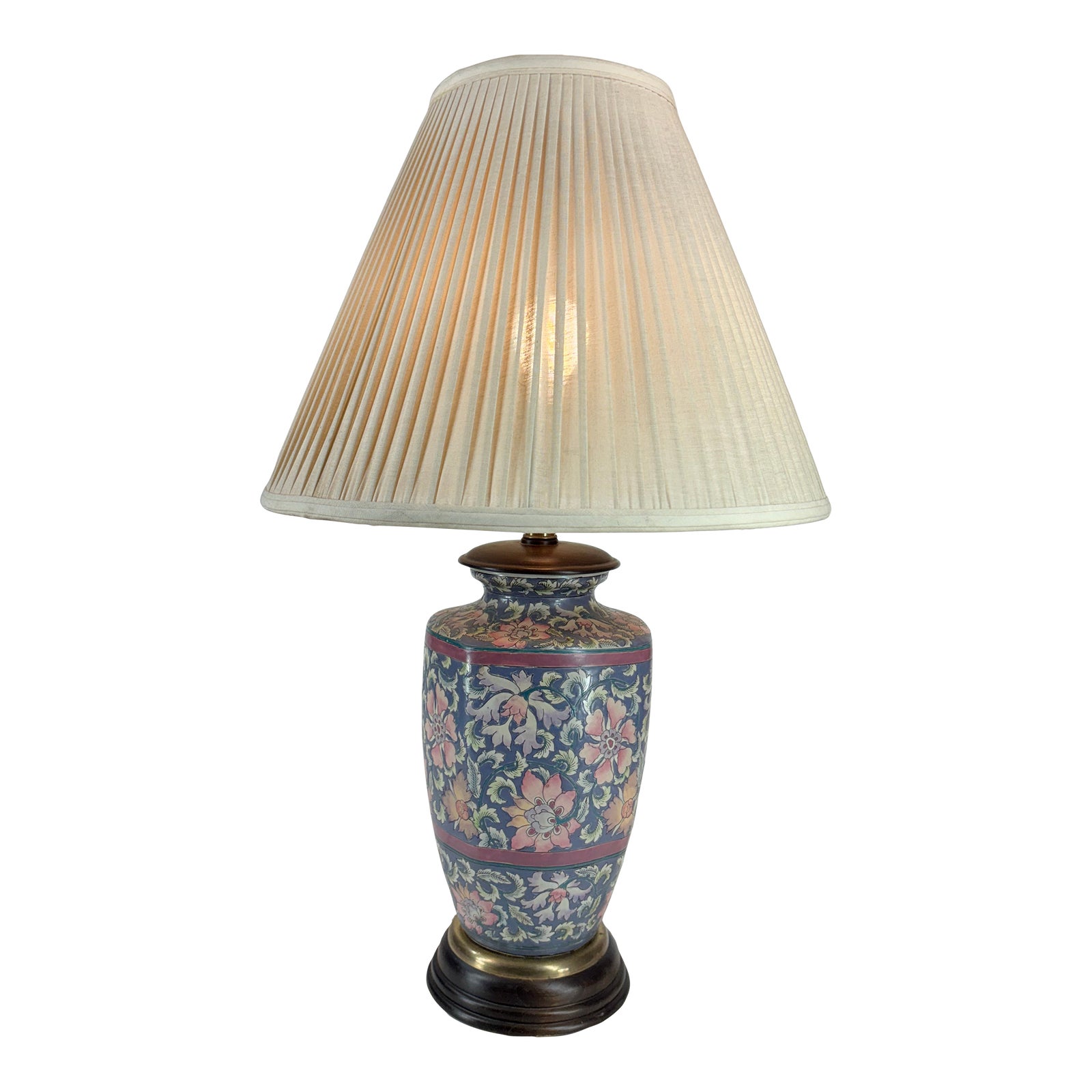 Vintage Frederick Cooper Hand Painted Floral Chinoiserie Lamp, With ...