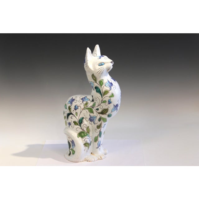 1960s Large Italian Pottery Raymor Cat Pugi Animal Figurine | Chairish