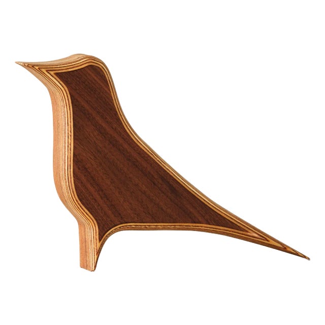 Modern Wood Robin Sculpture - Walnut | Chairish