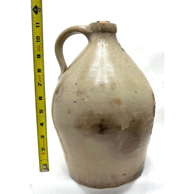 Antique Mid 1800s American Blue Decorated Stoneware 1 Gallon Spirits ...