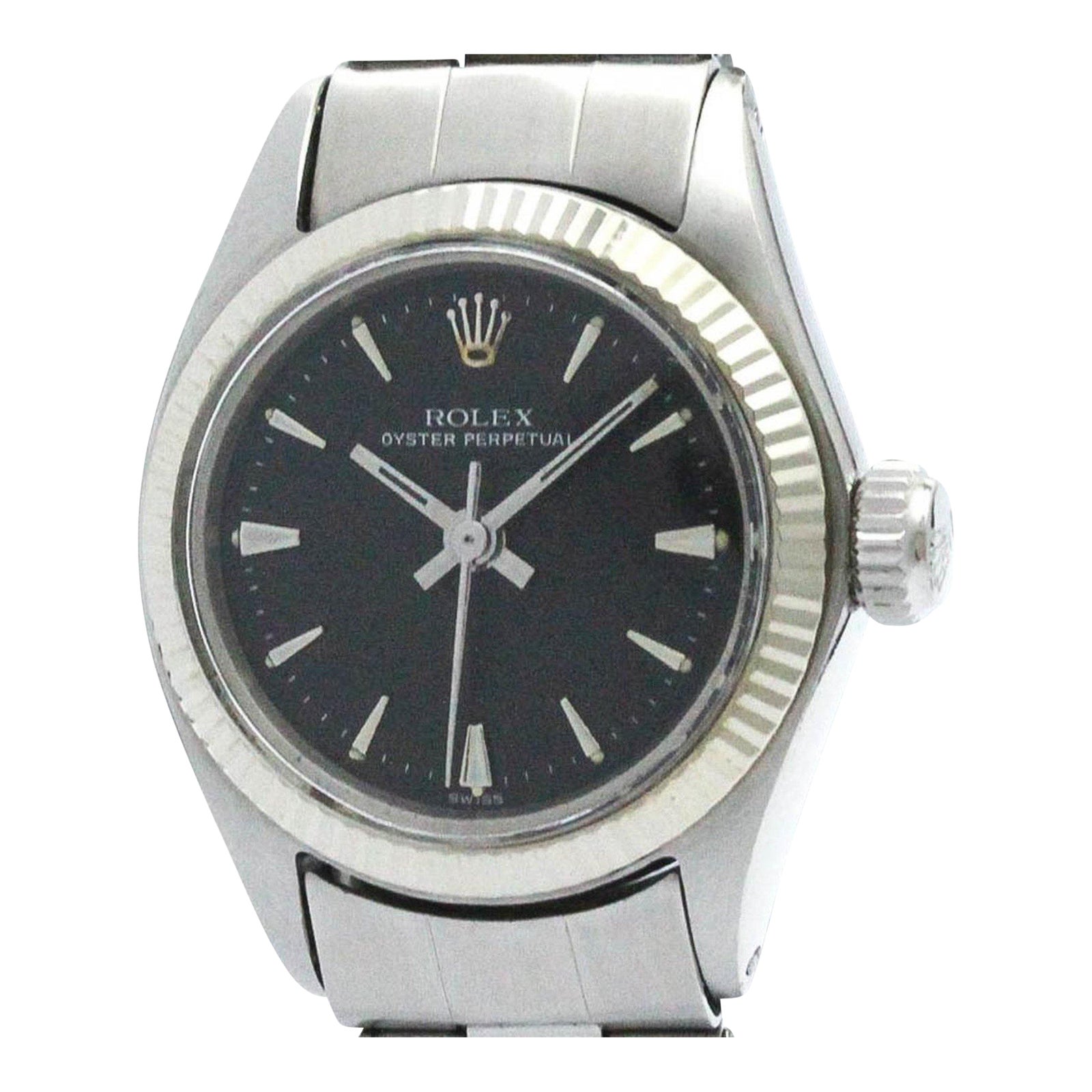 Rolex Oyster Perpetual 6619 White Gold Steel Automatic Ladies Watch ...