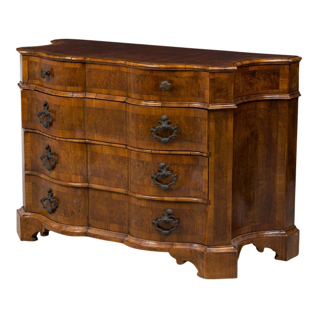 Italian Venetian Serpentine Olivewood and Bronze Mounted 4 Drawer ...