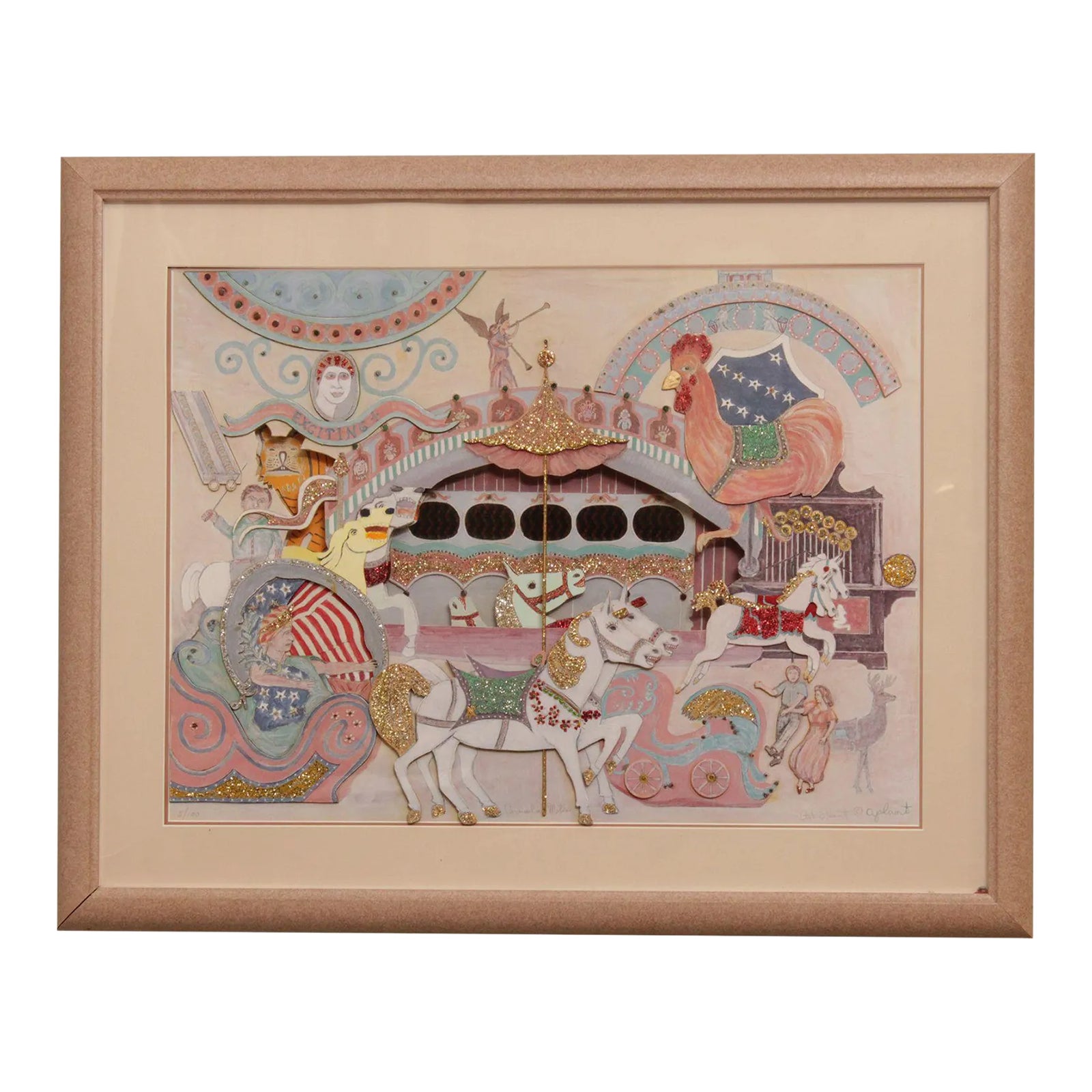 Art Plant 'Carousel in Motion' Mixed Media Print | Chairish