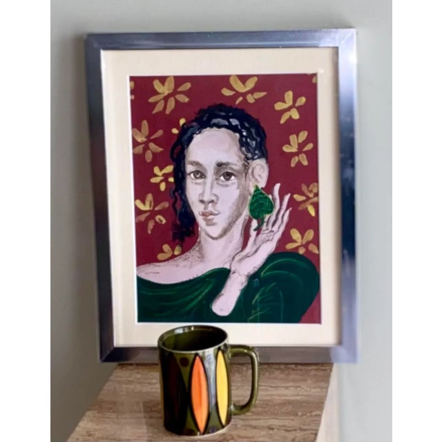 Jane Downs Carter Listed Artist Original Watercolor Gouache Portrait ...