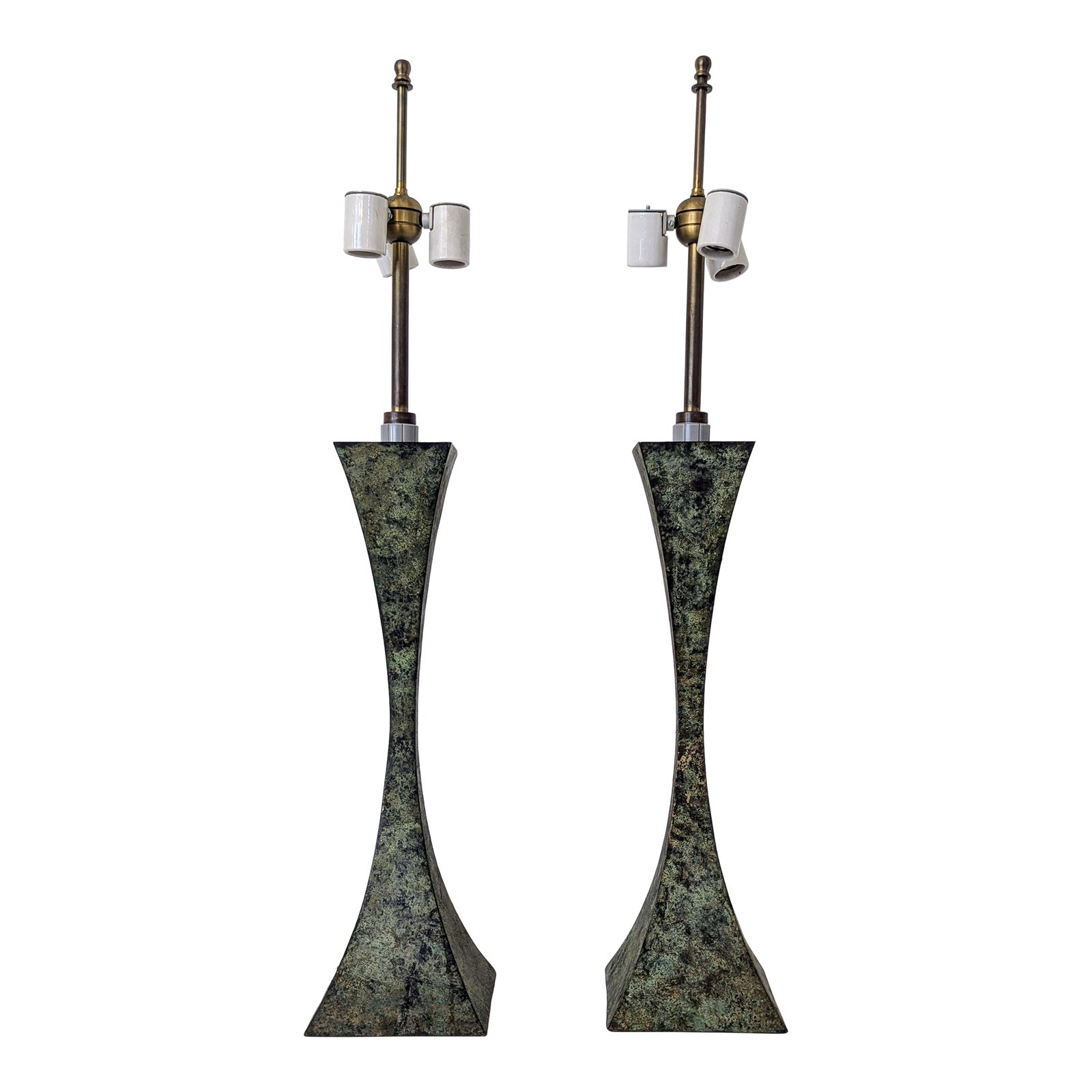 1970s Verdigris Brass Sculptural Lamp by Stewart Ross James for Hansen ...