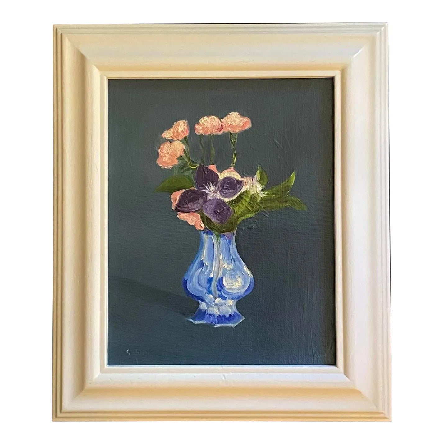 Contemporary Still Life Floral Oil Painting | Chairish