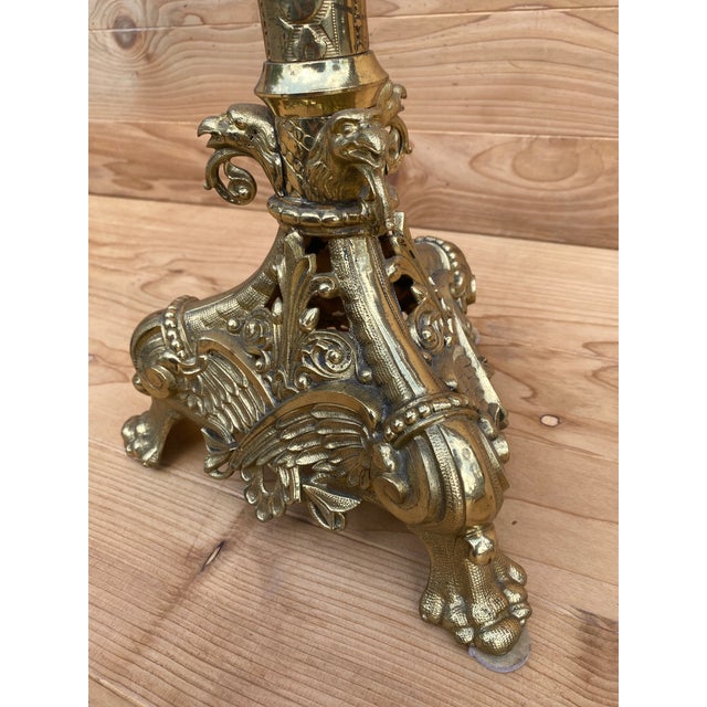 19th Century Antique French Neogothic Altar Torchère Candlestick Set ...