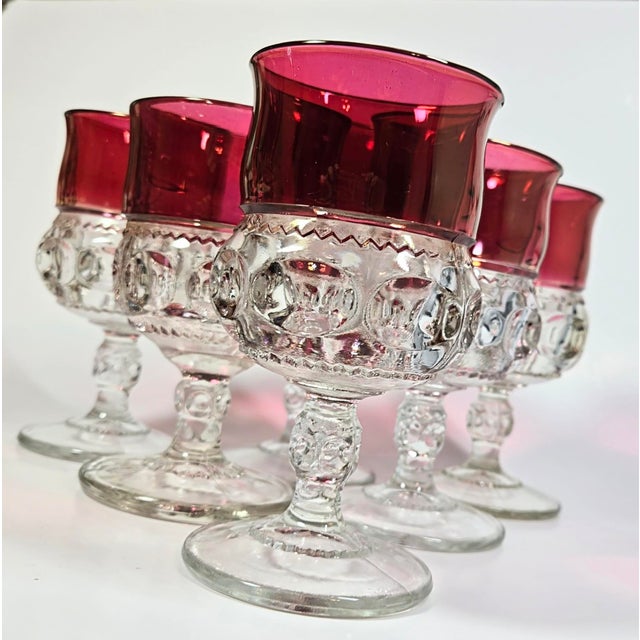 Classical Georgian Ruby Goblets- Set of 6 | Chairish
