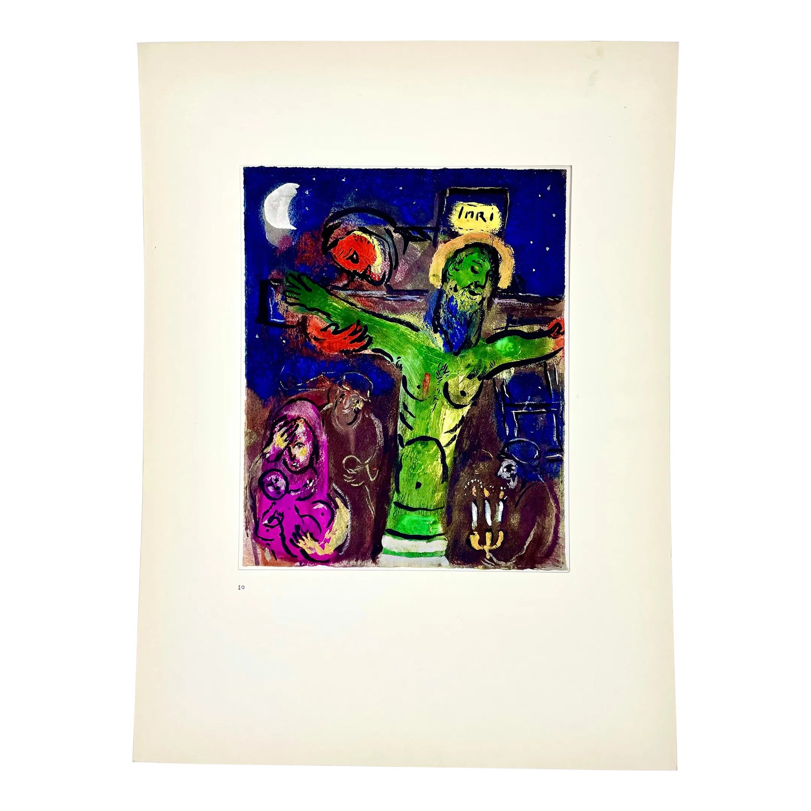 Marc Chagall Color Collotype "Christ" | Chairish