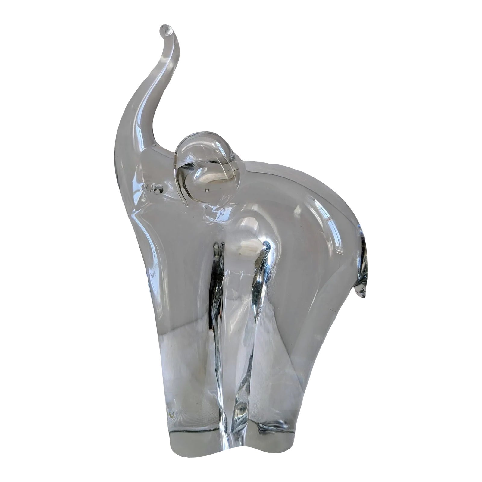 Vintage Stylized Large Glass Elephant Figure Chairish