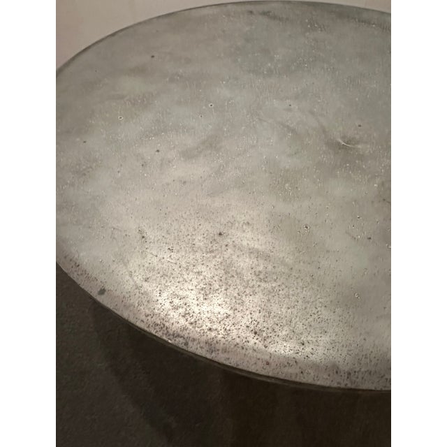 Large Round Zinc & Iron Dining Table | Chairish