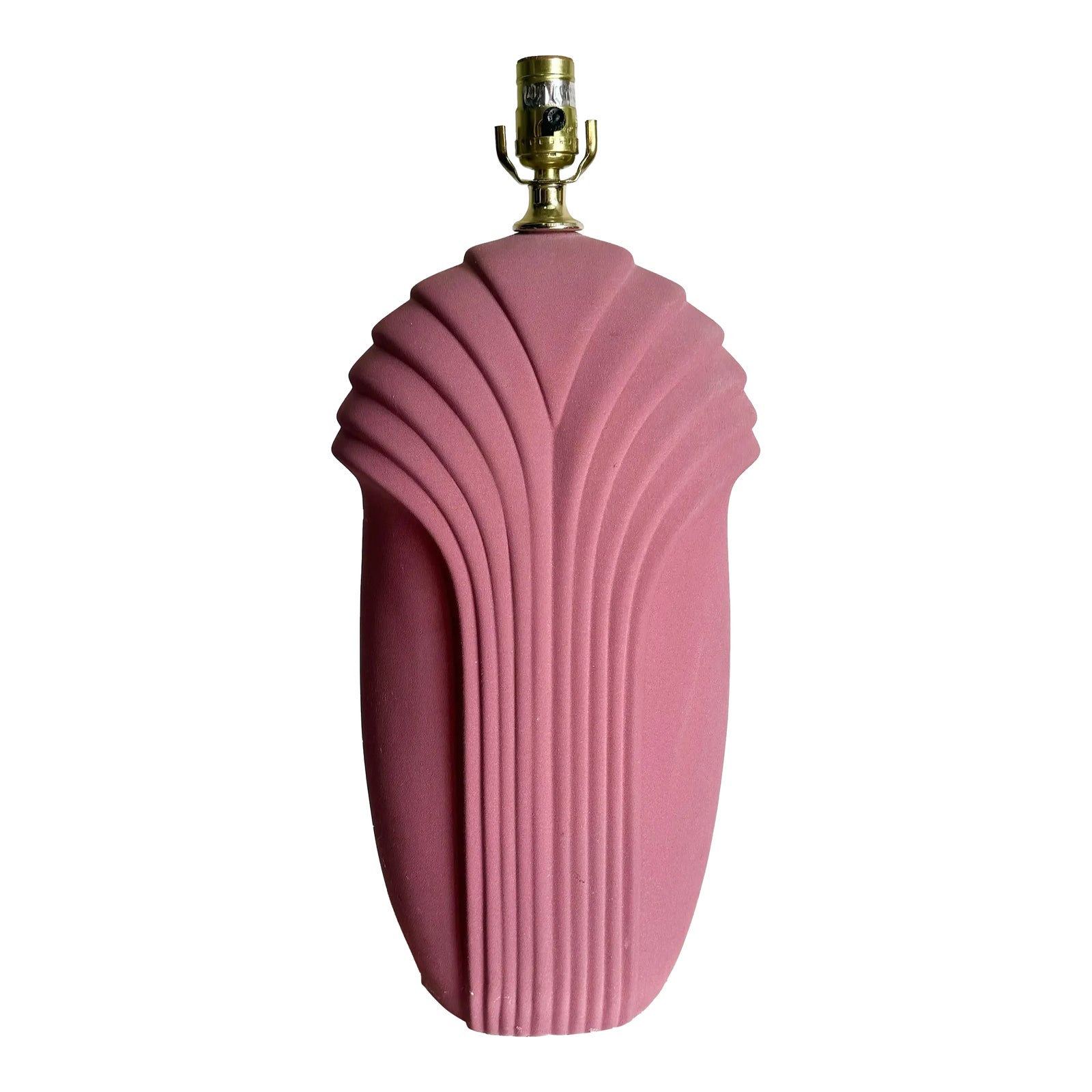 Postmodern Rough Textured Hot Pink Scalloped Table Lamp | Chairish