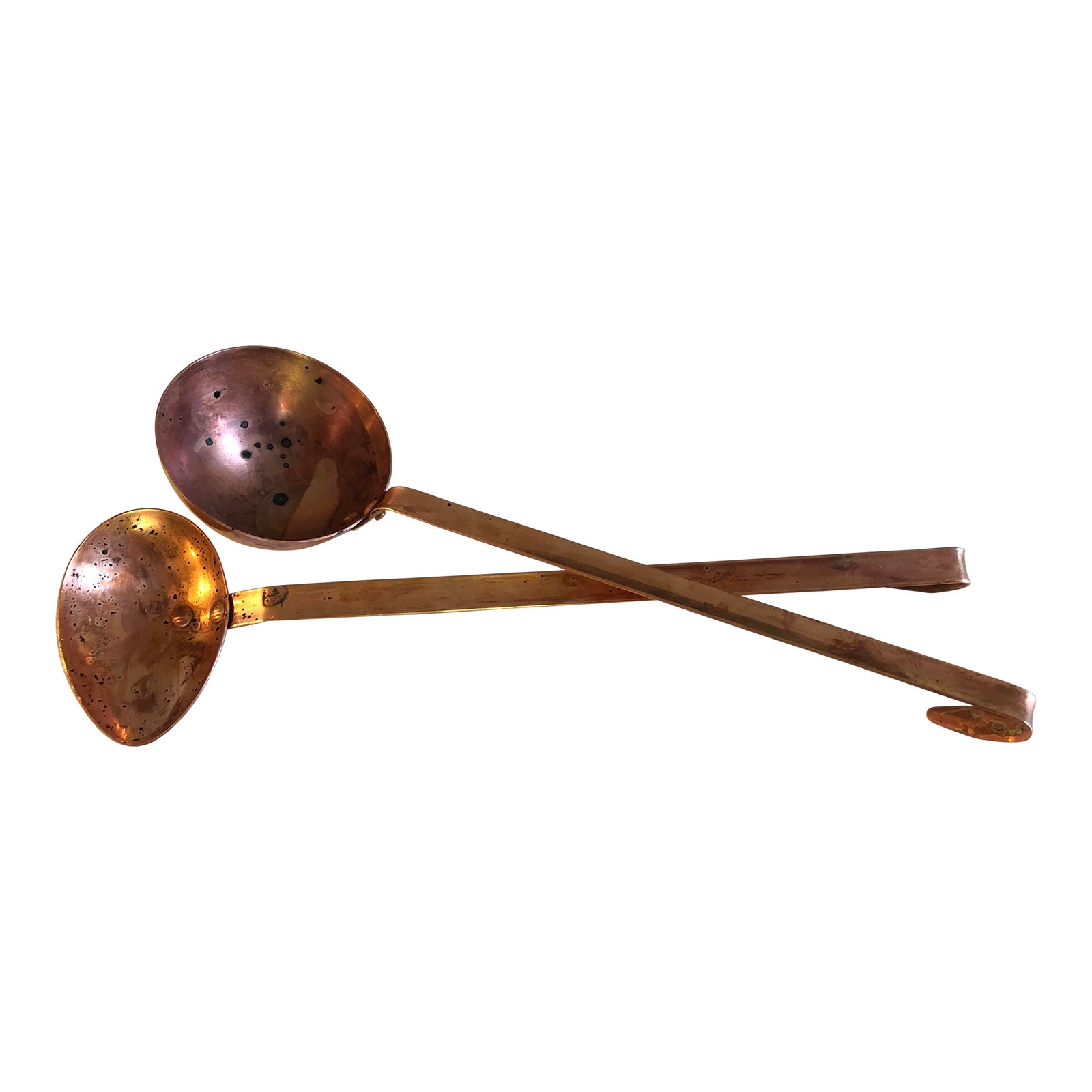Vintage Rustic Copper Ladle Spoon--Set of 2 | Chairish
