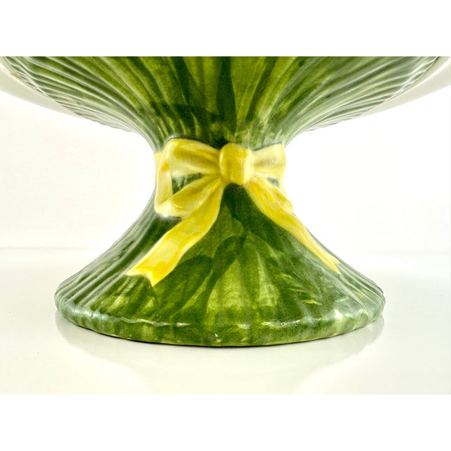 1960s Vintage Hand Painted Sunflower Pedestal Cake Stand | Chairish
