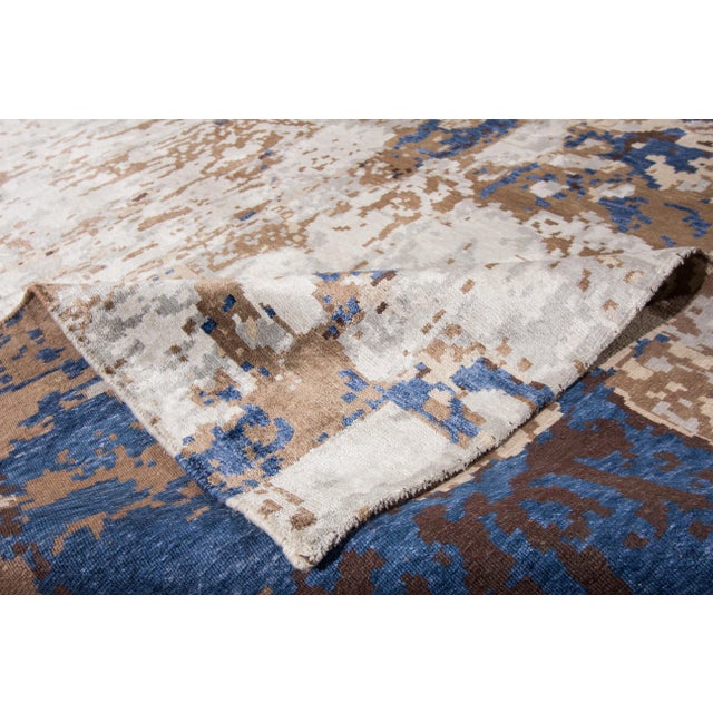 21st Century Modern Abstract Wool & Silk Rug 12 X 15 | Chairish