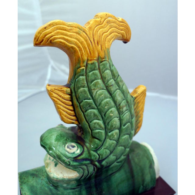 Vintage Makara Dragon Fish Roof Tile | Chairish
