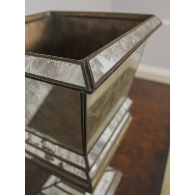 Italian Design Mirrored Jardinier Planter | Chairish