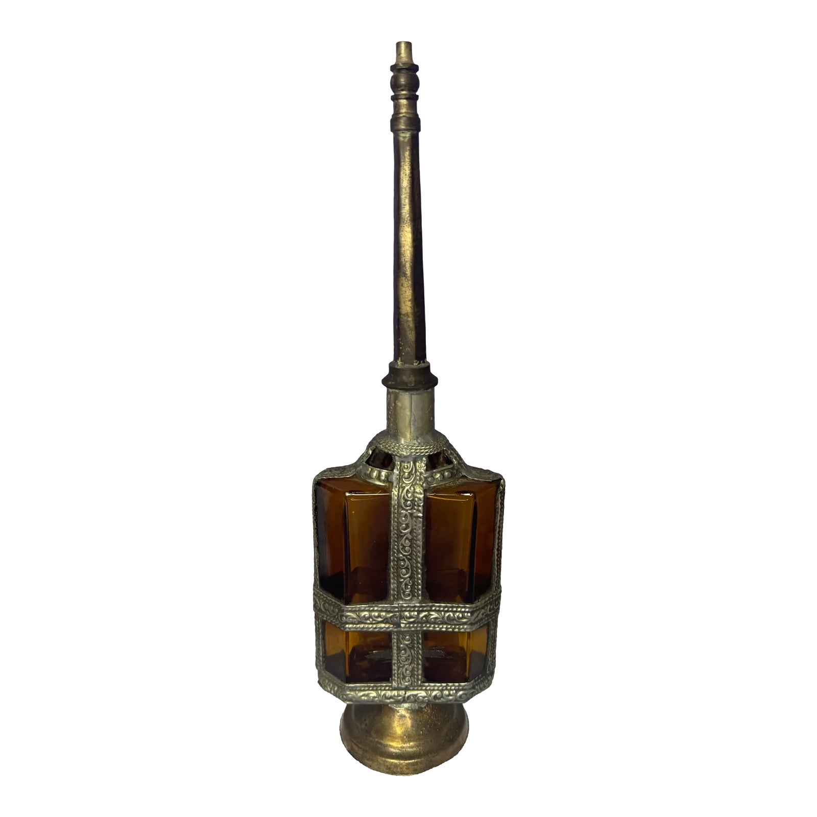 Early 20th Century Moroccan Footed Glass Perfume Bottle Sprinkler With ...