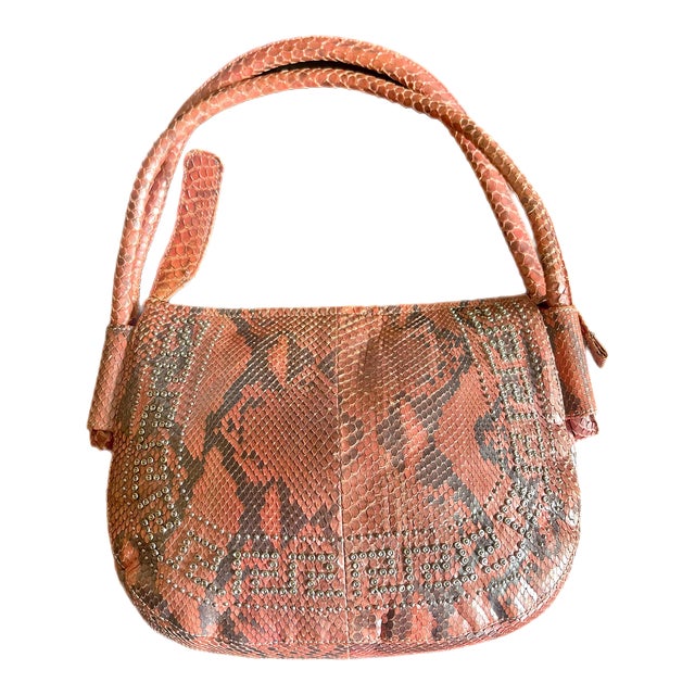 1990s Gianni Versace Iridescent Pink Python Two Strap Shoulder Bag ...