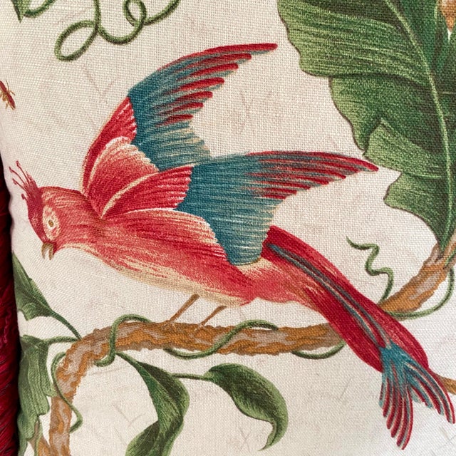 Late 20th Century Lillian August Designed "Jungle Monkey" Fabric Red ...