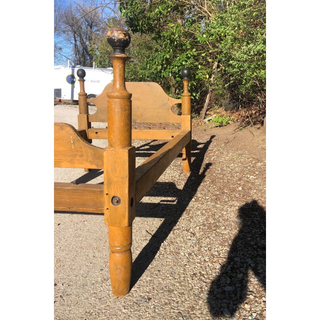 Late 19th Century Antique Hand Painted Rope Bed | Chairish