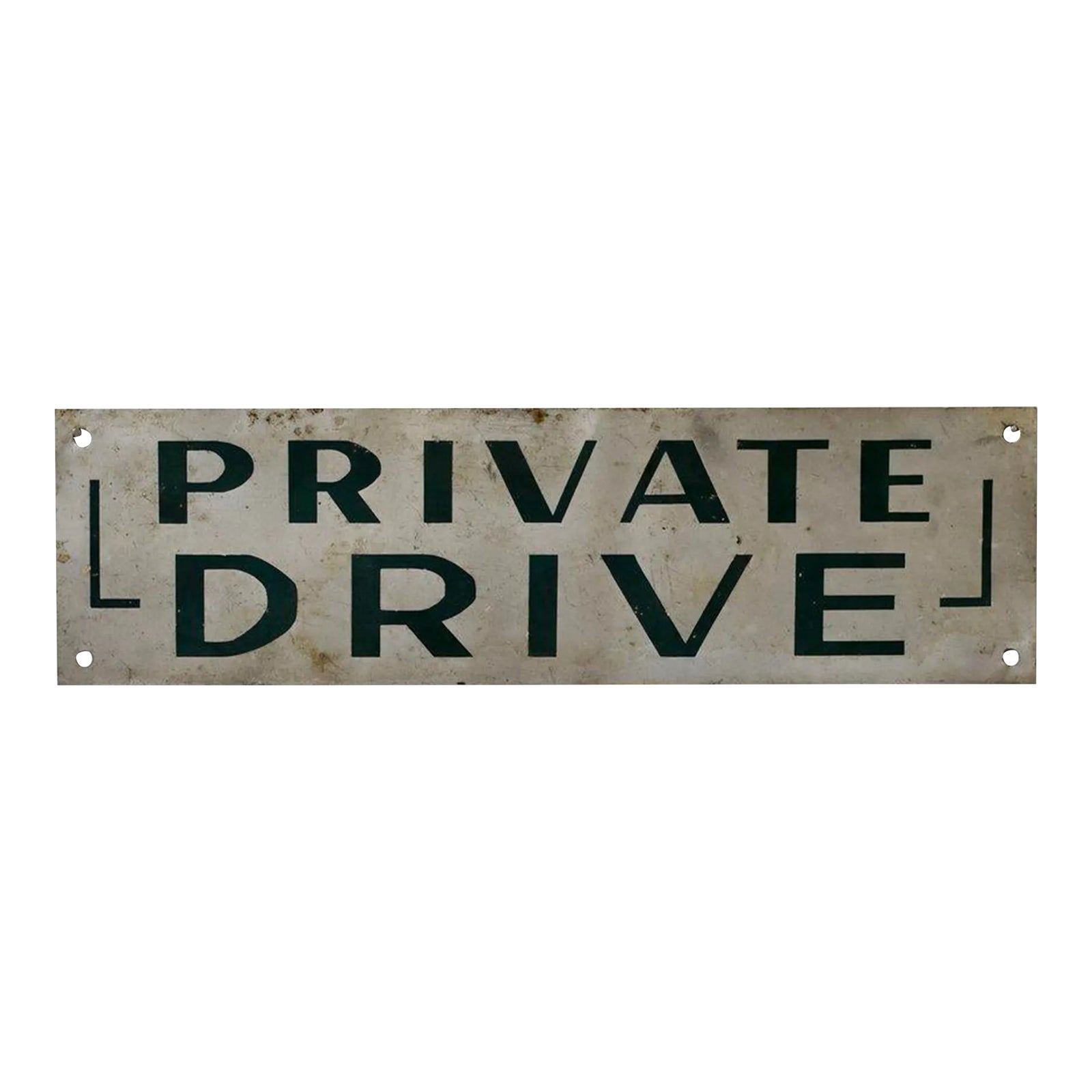 Vintage Art Deco "Private Drive" Sign, Circa 1930s/1940s | Chairish