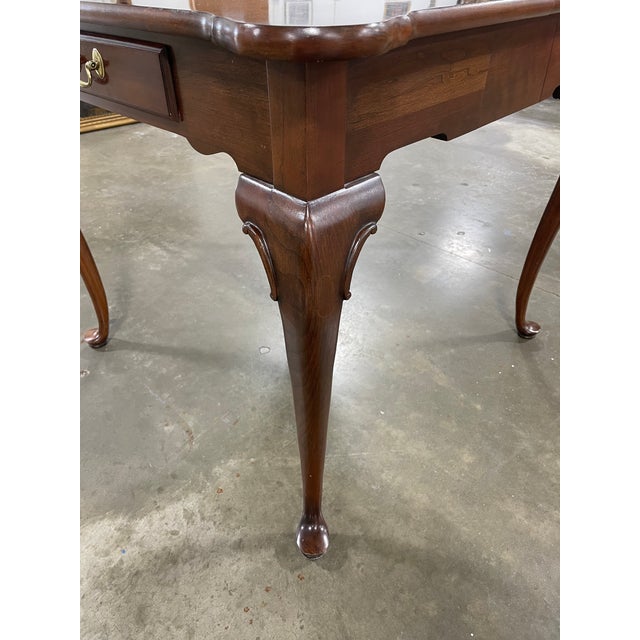 Ethan Allen Georgian Court Folding Leg Expandable Table | Chairish