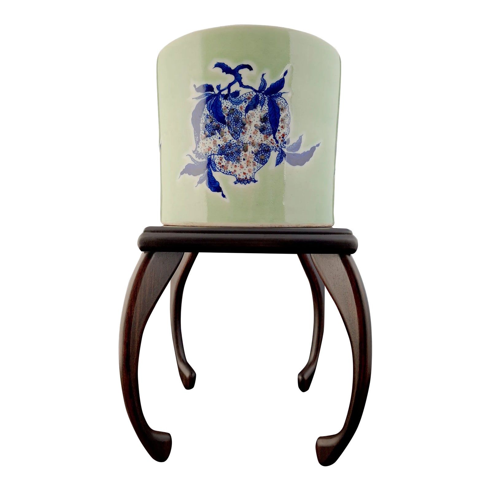 Chinese Porcelain Pomegranate Reward Bitong | Chairish