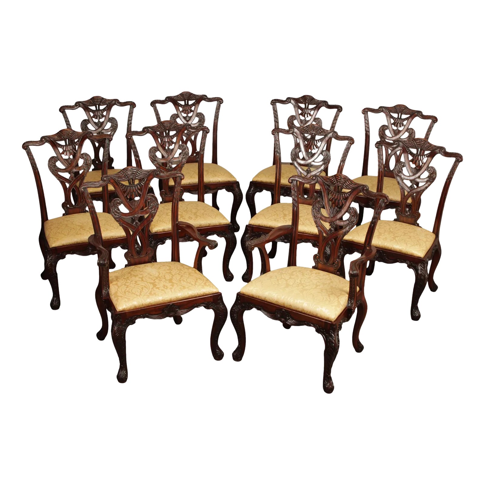 Henredon Natchez Collection Georgian Style Set of Ten Mahogany Dining ...