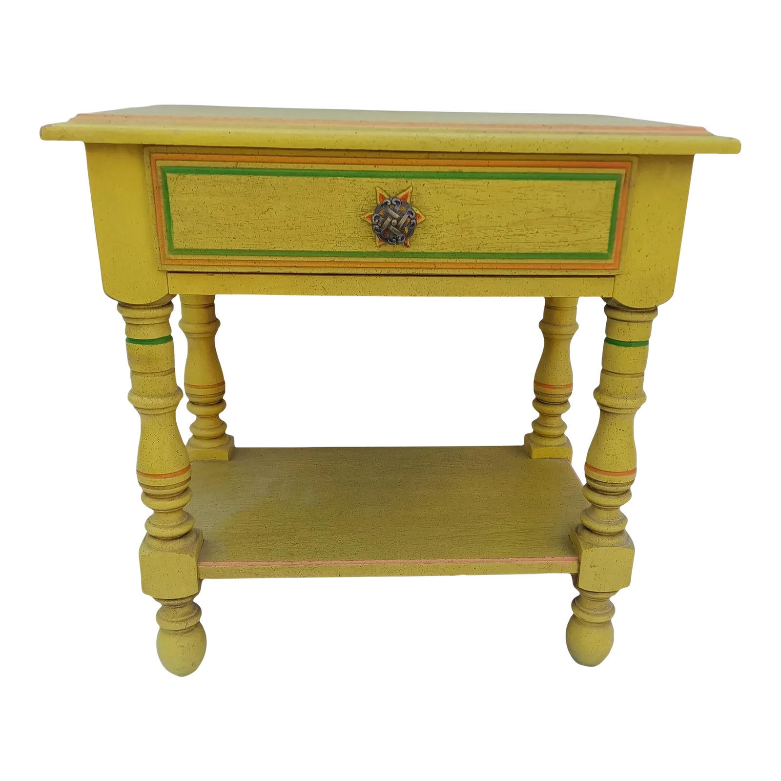 1960s Funky Flower Power Era Nightstand | Chairish