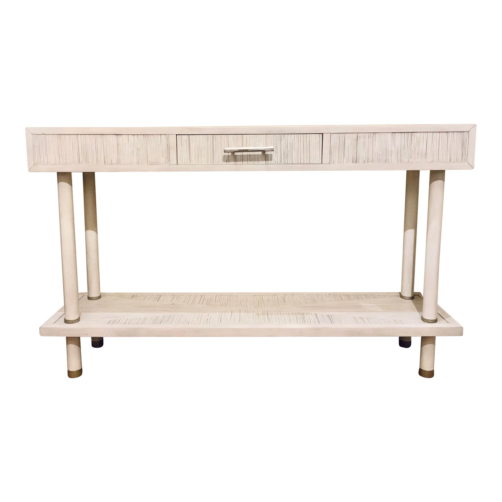 Century Furniture Organic Modern White Beech Wood and Bamboo Console ...