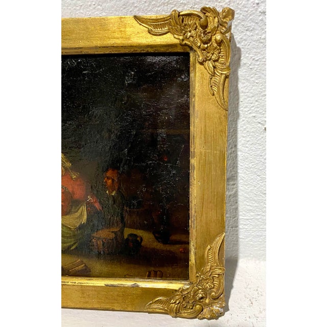 Dutch School Tavern Scene Figurative Oil Painting, Gold Framed, 19th ...