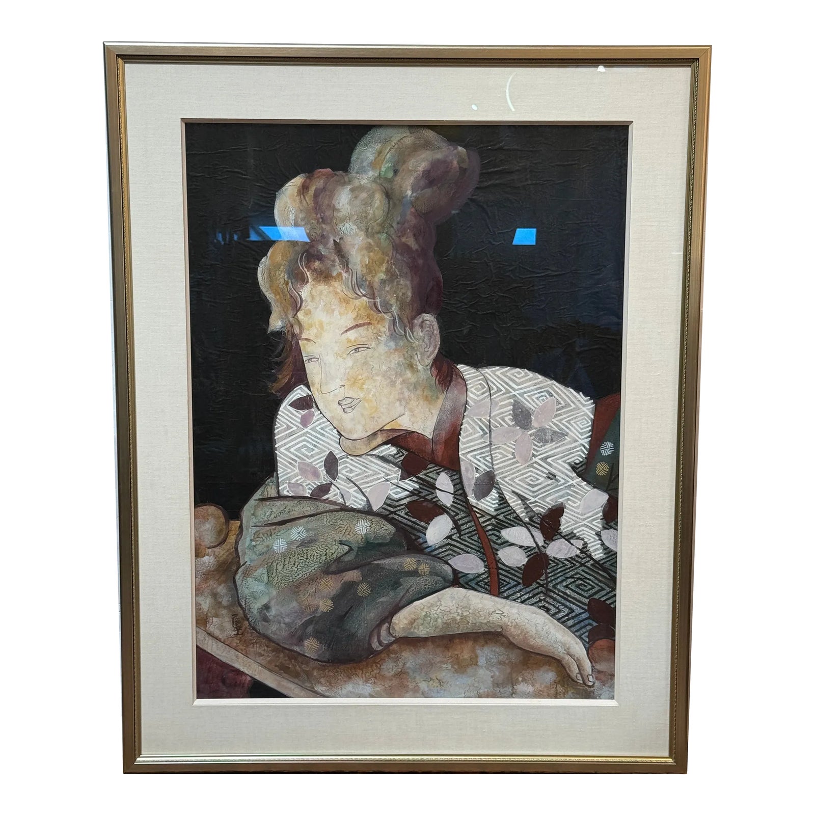 Vintage Geisha Portrait, Framed | Chairish