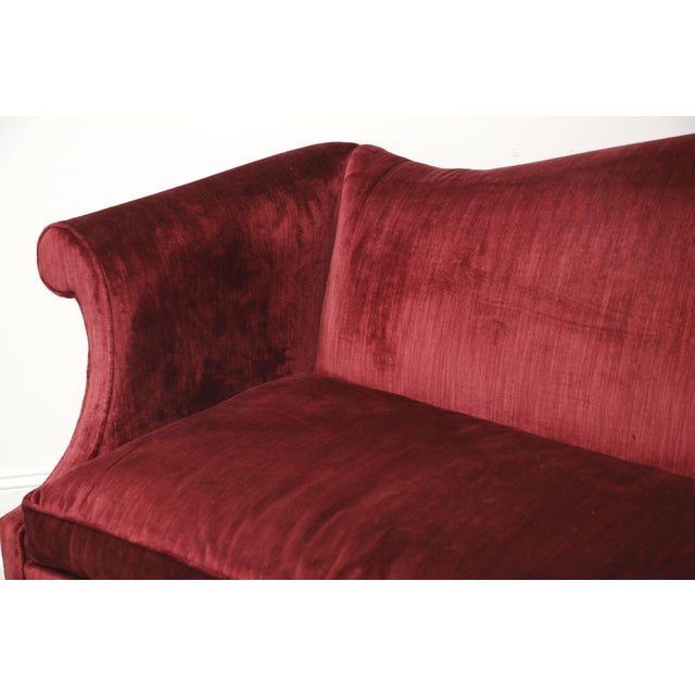 Southwood Mahogany Frame Carmine Red Chippendale Camel Back Sofa | Chairish
