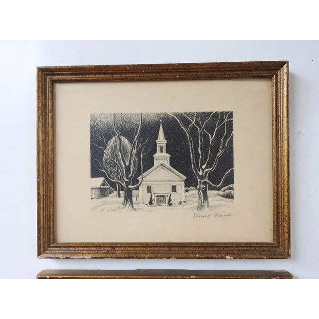 Small Vintage 1940's Pastoral Lithographs - a Pair | Chairish