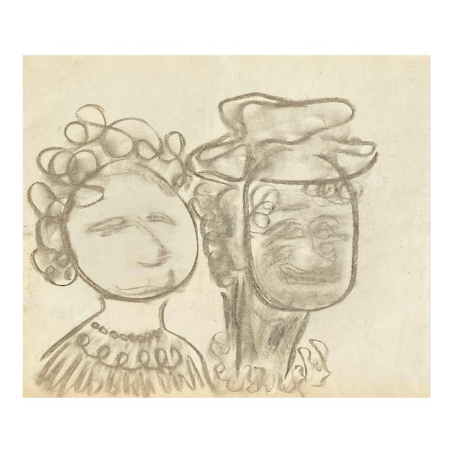 1960s Larry Connatser Outsider Art Portrait | Chairish