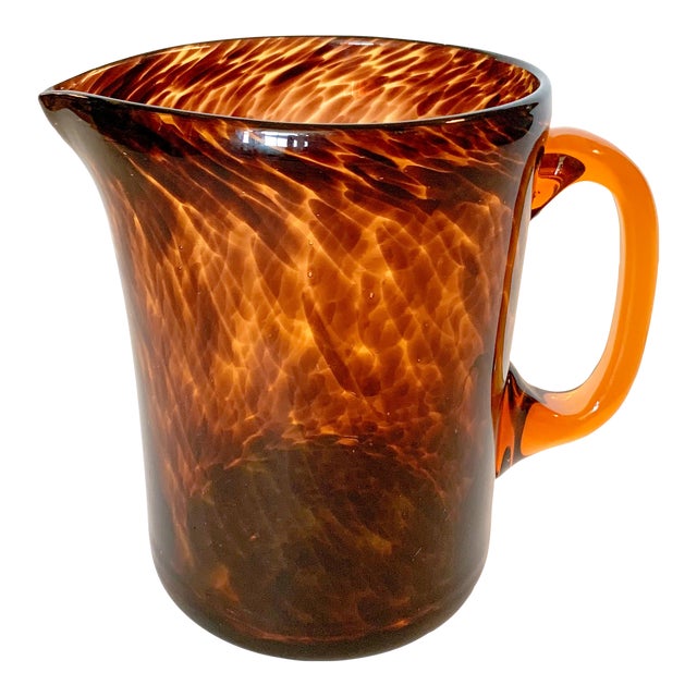 1960s Empoli Tortoiseshell Glass Pitcher | Chairish