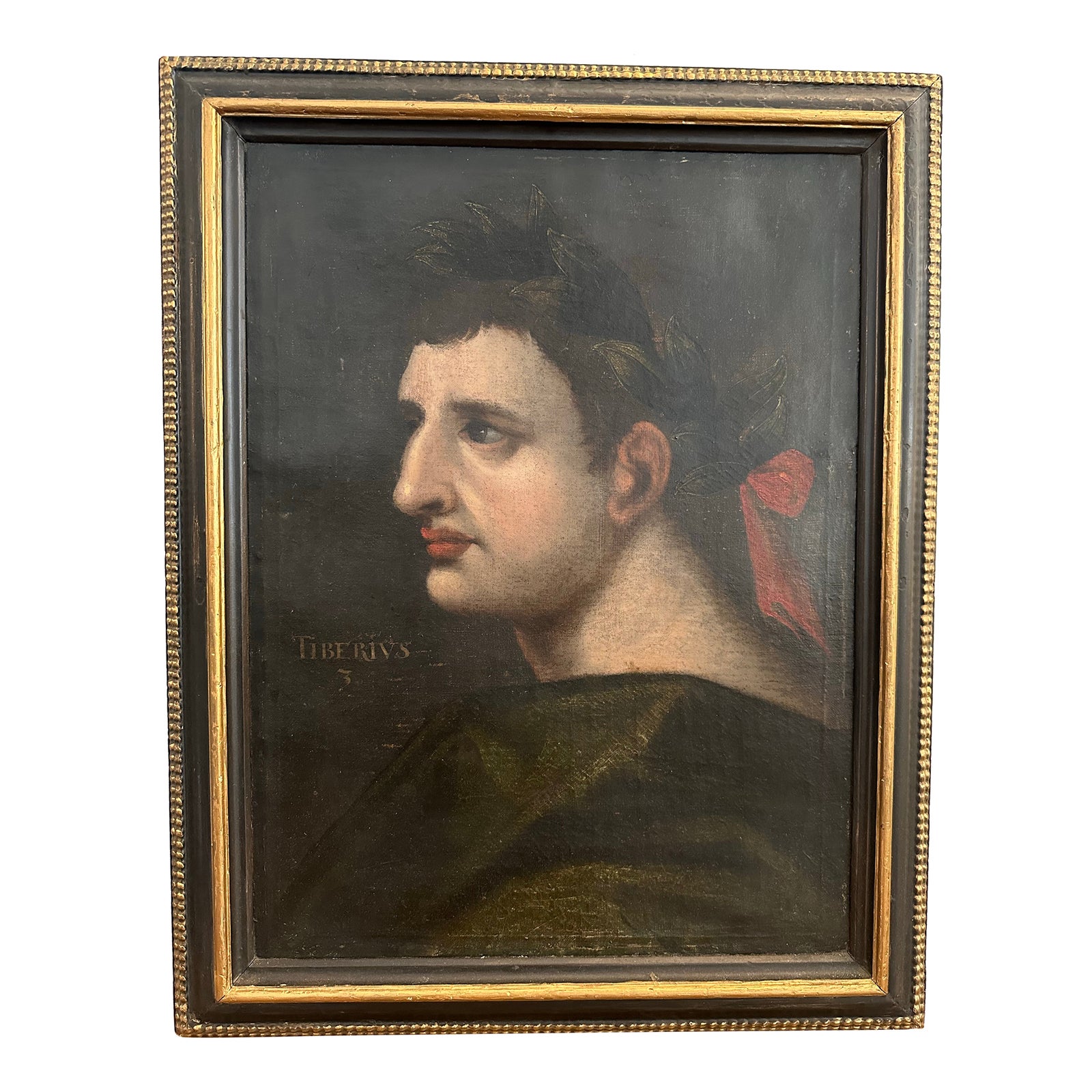 Mid 18th Century Antique Italian Oil Painting of the Emperor Tiberius ...