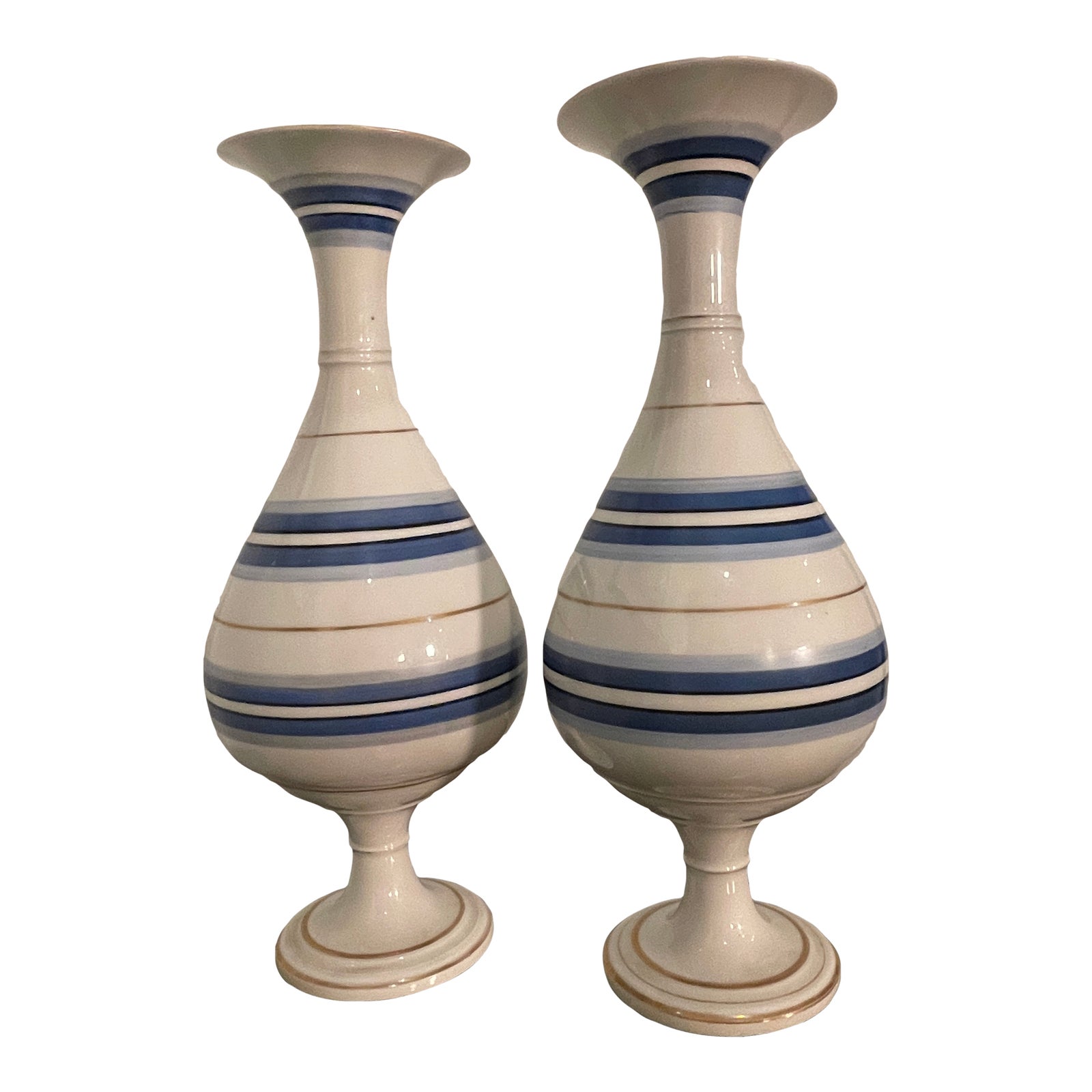 Pair of Vintage Porcelain Vases, Circa 1950s France | Chairish