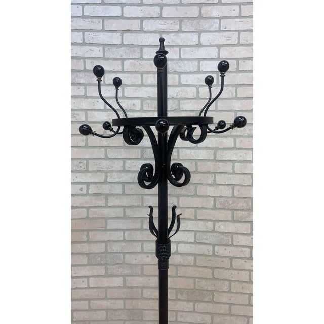 Mid 20th Century Vintage Cast Iron Coat Rack With Umbrella Stand | Chairish