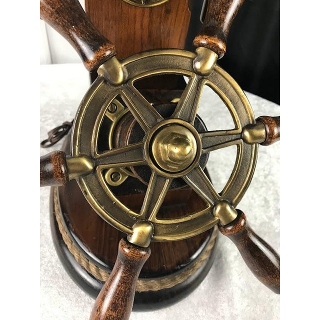 Early 19th Century Nautical Ship's Wheel Lamp With Belaying Pins, Rope ...